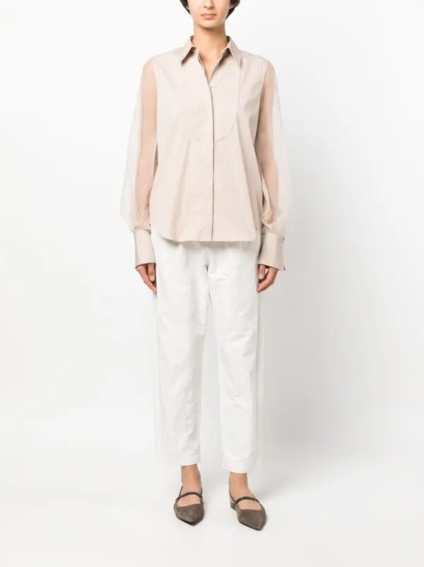 Brunello Cucinelli Long-sleeve Silk Blouse