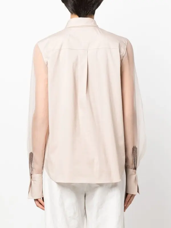 Brunello Cucinelli Long-sleeve Silk Blouse