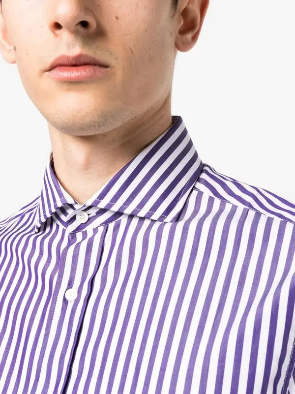 Brunello Cucinelli Striped Long-sleeve Cotton Shirt