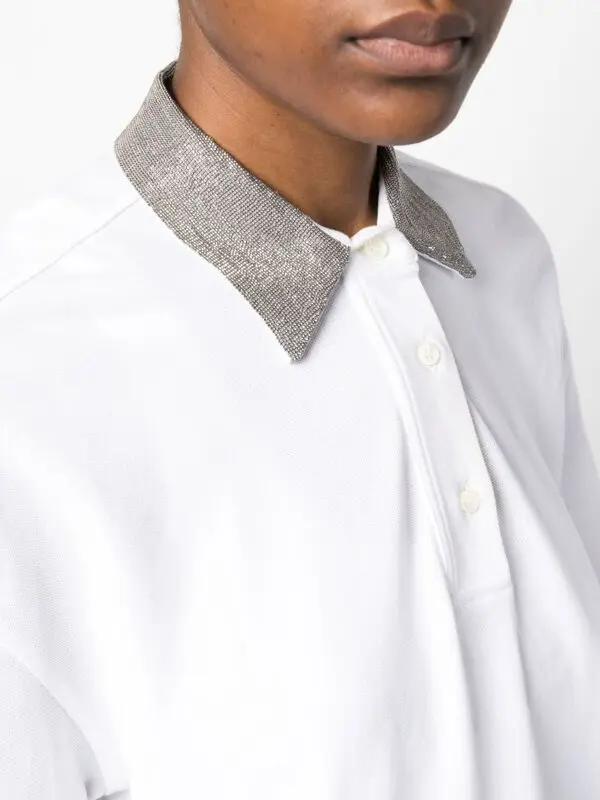 Brunello Cucinelli Stud-embellished Polo Shirt - White
