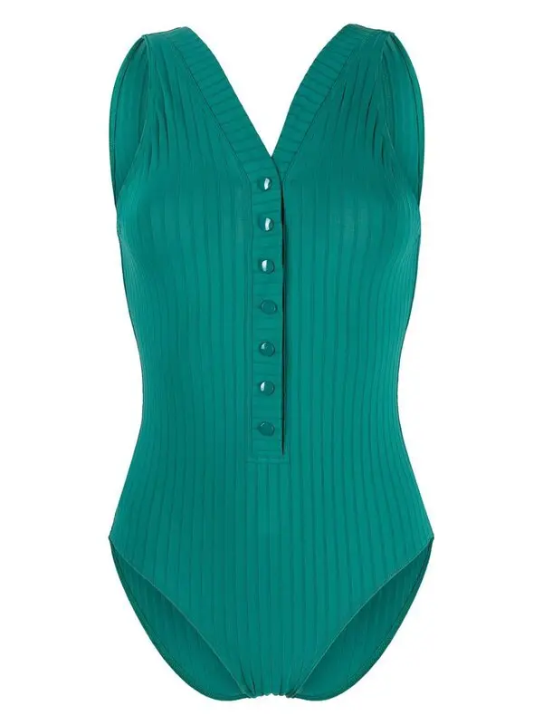 ERES Ribbed Scoop-back Swimsuit - Green