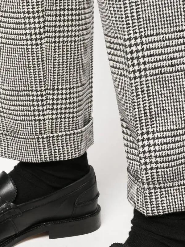Brunello Cucinelli Plaid-check Pleated Trousers