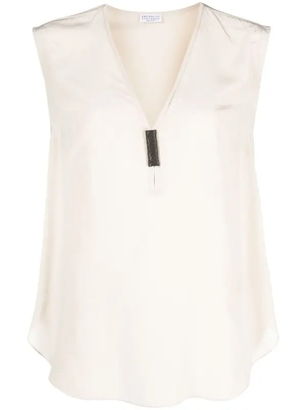 Brunello Cucinelli Monili-embellished Sleeveless Top