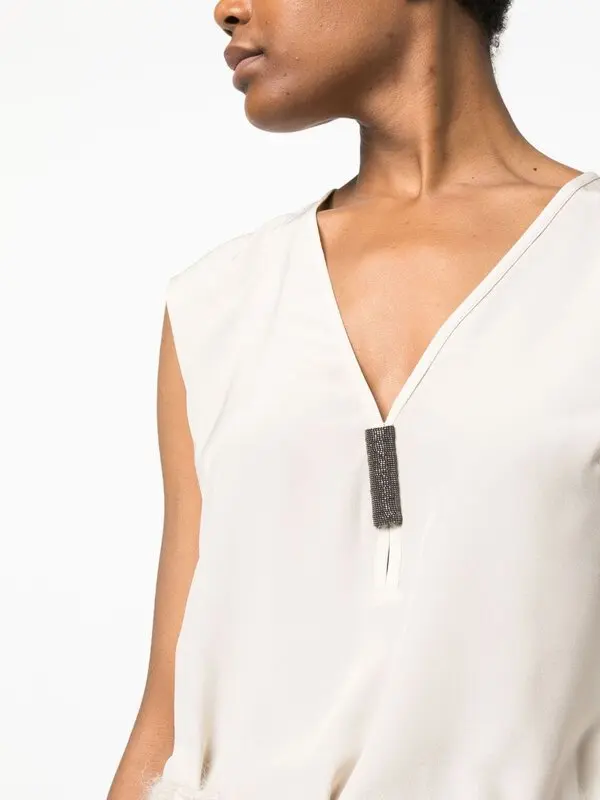 Brunello Cucinelli Monili-embellished Sleeveless Top
