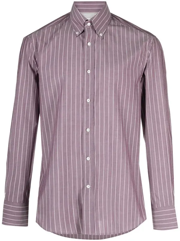 Brunello Cucinelli Striped Long-sleeve Cotton Shirt
