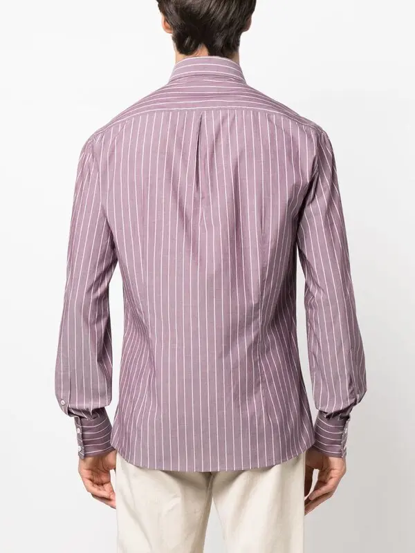 Brunello Cucinelli Striped Long-sleeve Cotton Shirt