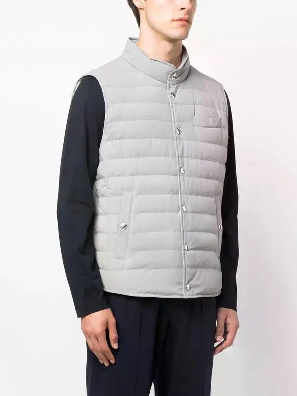 Brunello Cucinelli Quilted Down Gilet - Grey