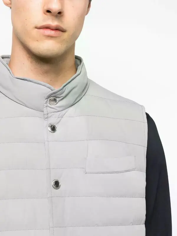 Brunello Cucinelli Quilted Down Gilet - Grey