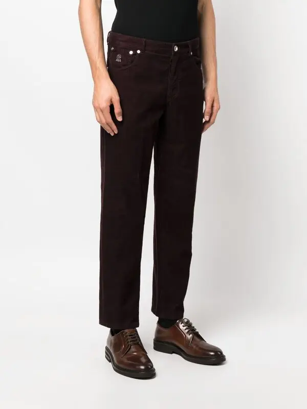 Brunello Cucinelli Logo-embroidered Corduroy Trousers