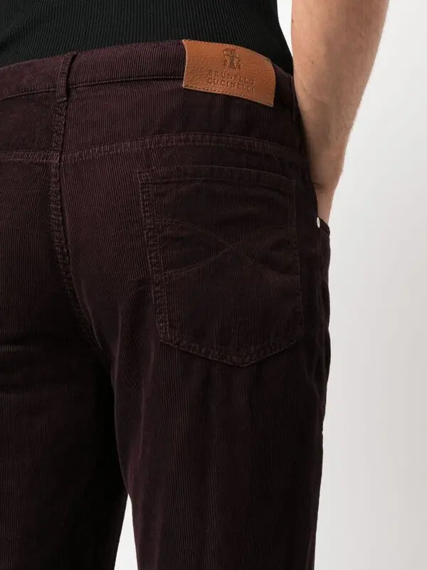 Brunello Cucinelli Logo-embroidered Corduroy Trousers