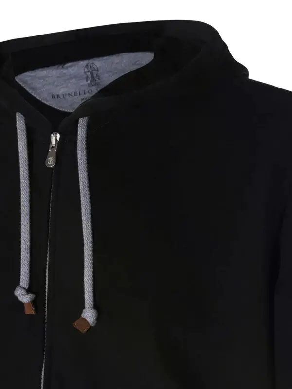 Brunello Cucinelli Zip-up Cotton Hoodie - Black