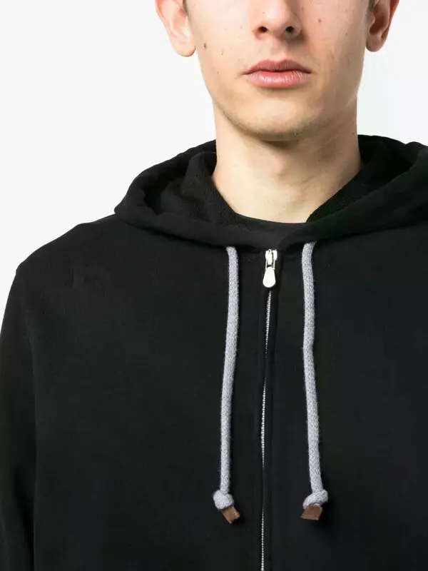 Brunello Cucinelli Zip-up Cotton Hoodie - Black