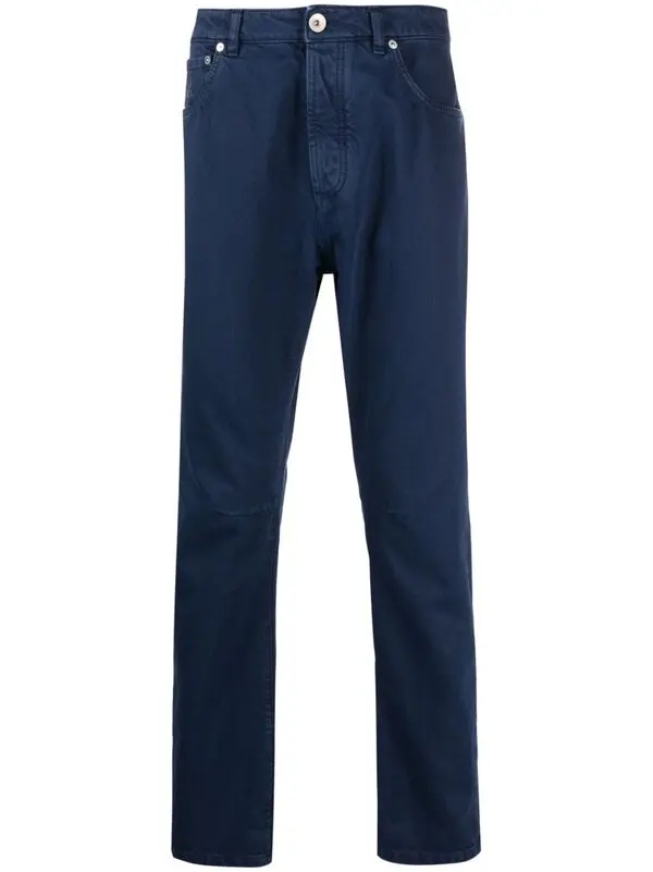 Brunello Cucinelli Slim-cut Cotton Jeans - Blue