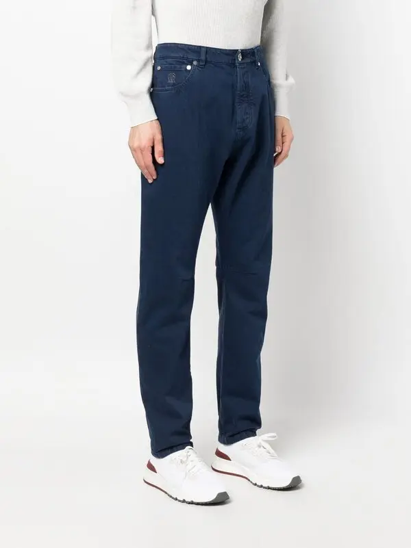 Brunello Cucinelli Slim-cut Cotton Jeans - Blue