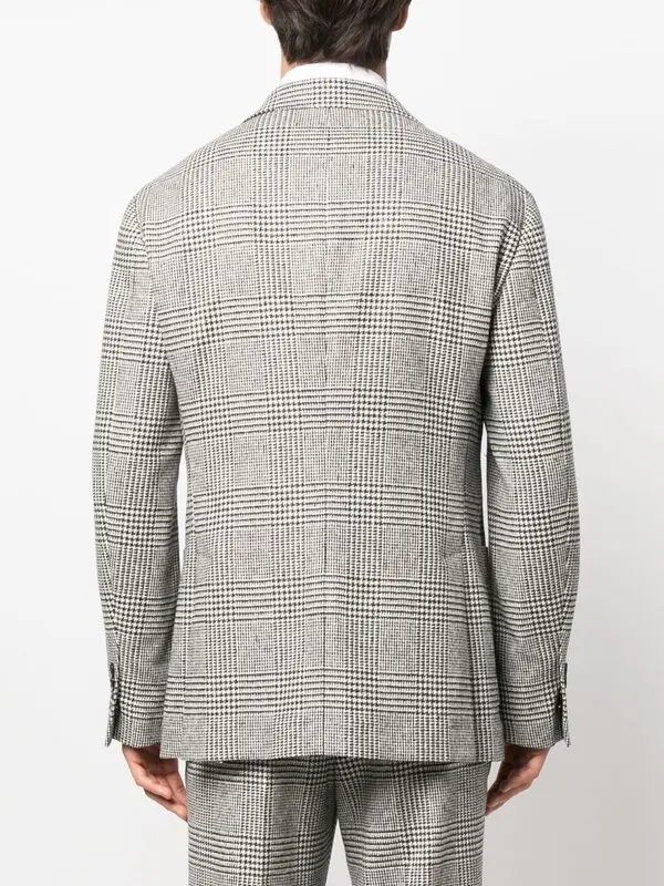 Brunello Cucinelli Checked Double-breasted Wool Blazer