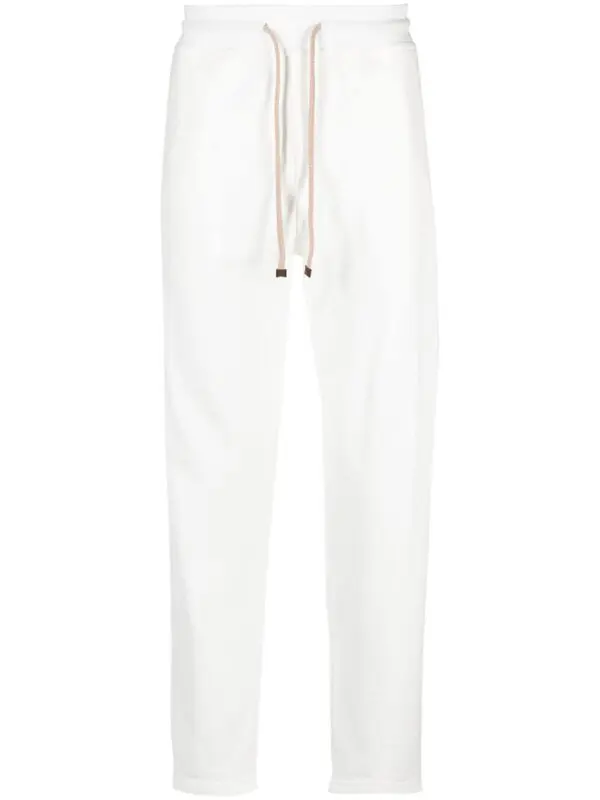 Brunello Cucinelli Tapered Drawstring Trousers - White