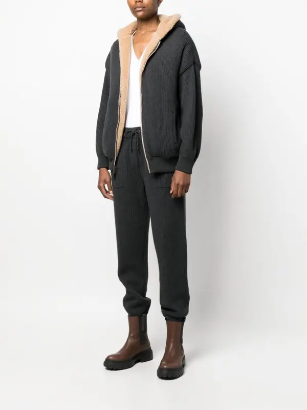 Brunello Cucinelli Ribbed-knit Cashmere Track Pants