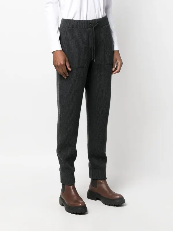 Brunello Cucinelli Ribbed-knit Cashmere Track Pants
