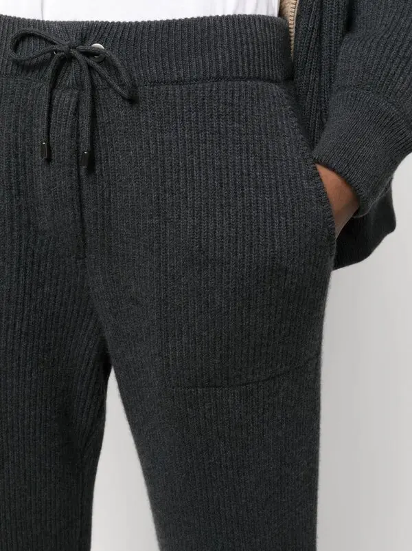 Brunello Cucinelli Ribbed-knit Cashmere Track Pants