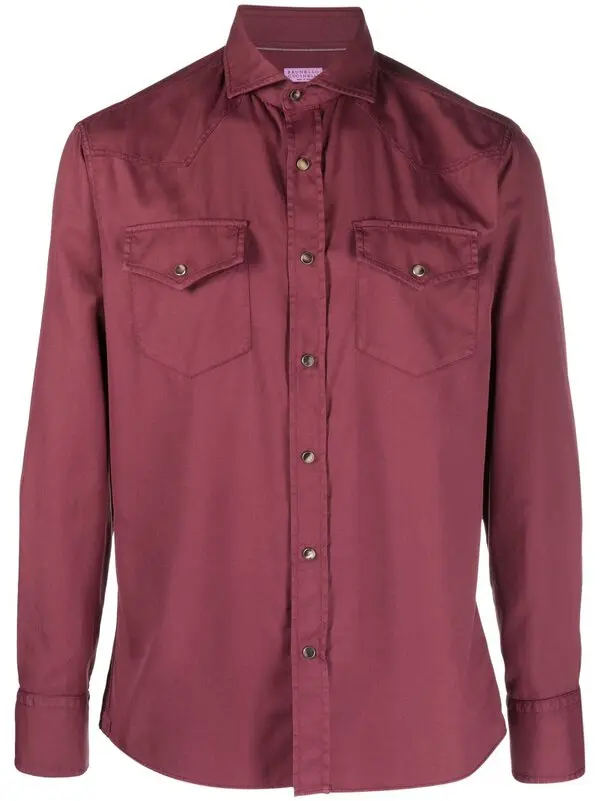 Brunello Cucinelli Button-up Cotton Shirt - Purple