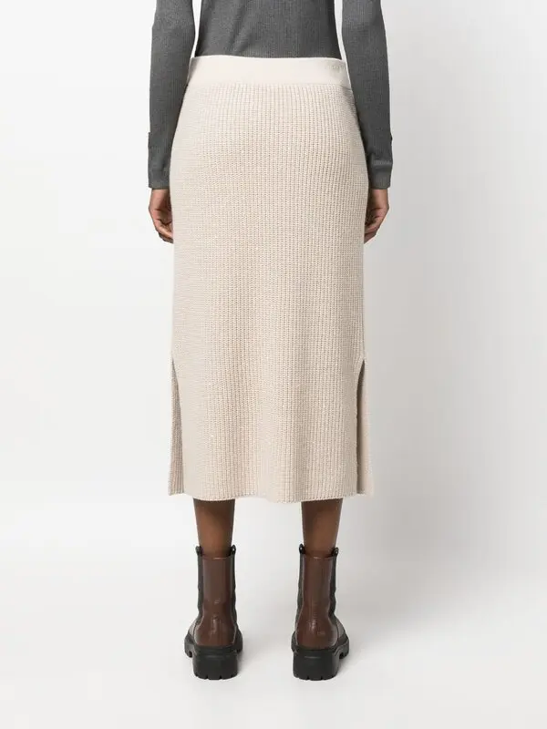Brunello Cucinelli Ribbed-knit Midi Skirt