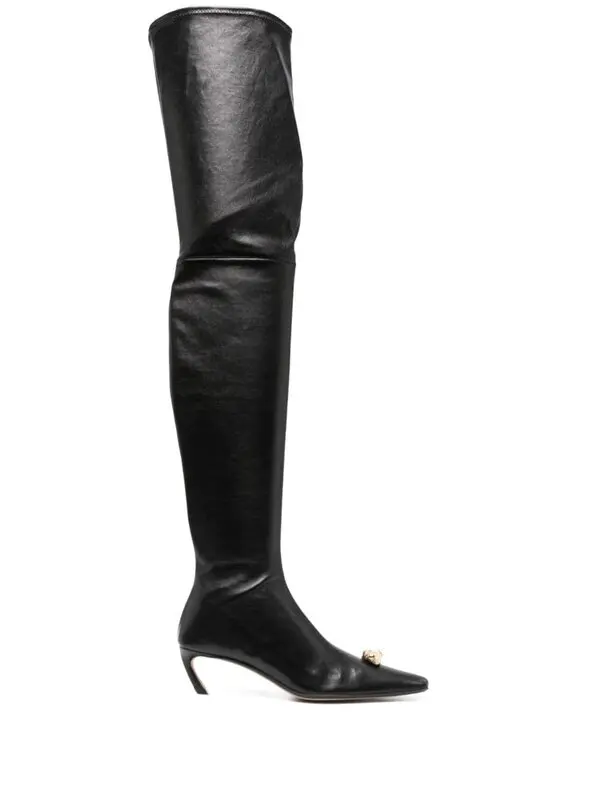 LANVIN Swing Crystal-embellished Thigh-high Boots