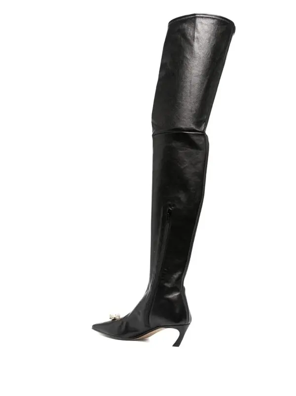 LANVIN Swing Crystal-embellished Thigh-high Boots