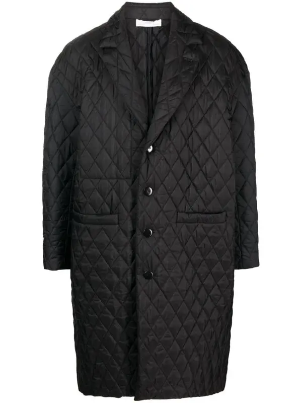 Random Identities Diamond-quilted Single-breasted Coat
