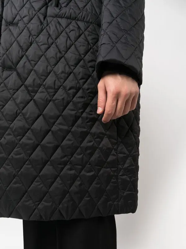 Random Identities Diamond-quilted Single-breasted Coat