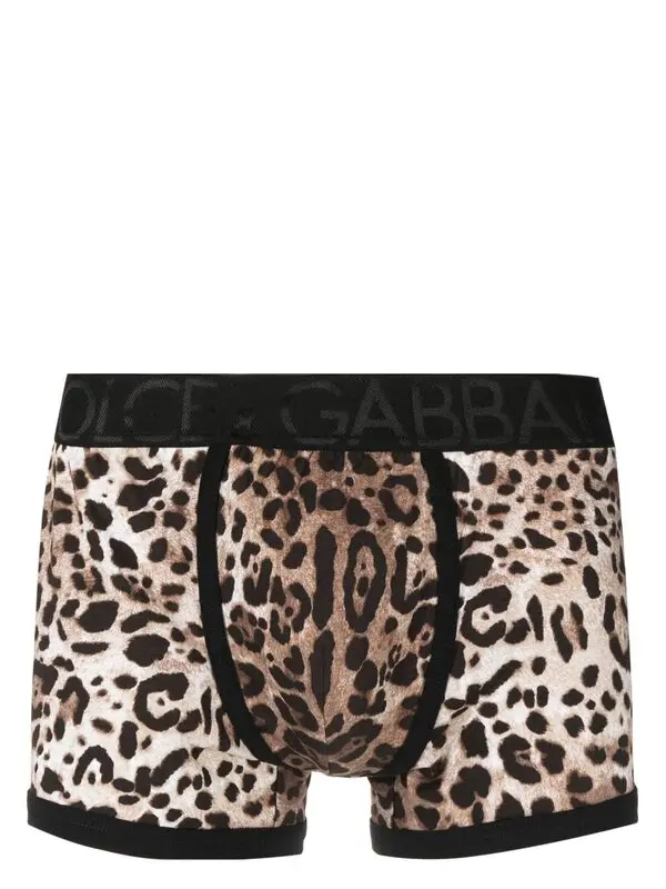 Dolce & Gabbana Leopard-print Stretch-cotton Boxers - Brown