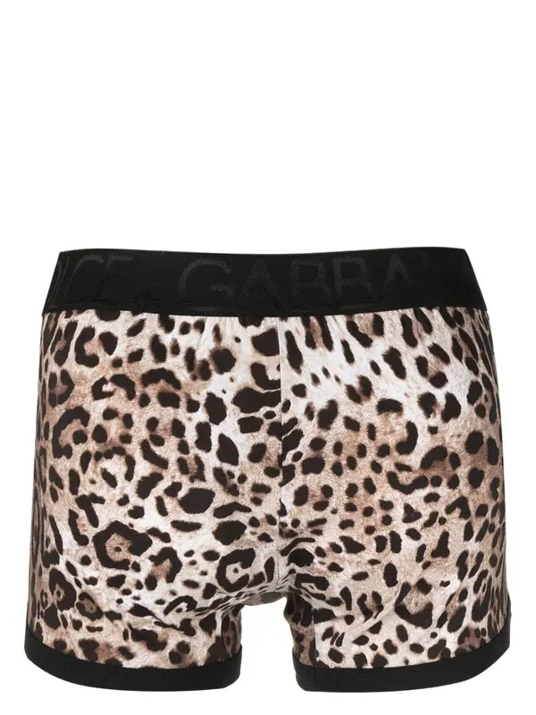 Dolce & Gabbana Leopard-print Stretch-cotton Boxers - Brown