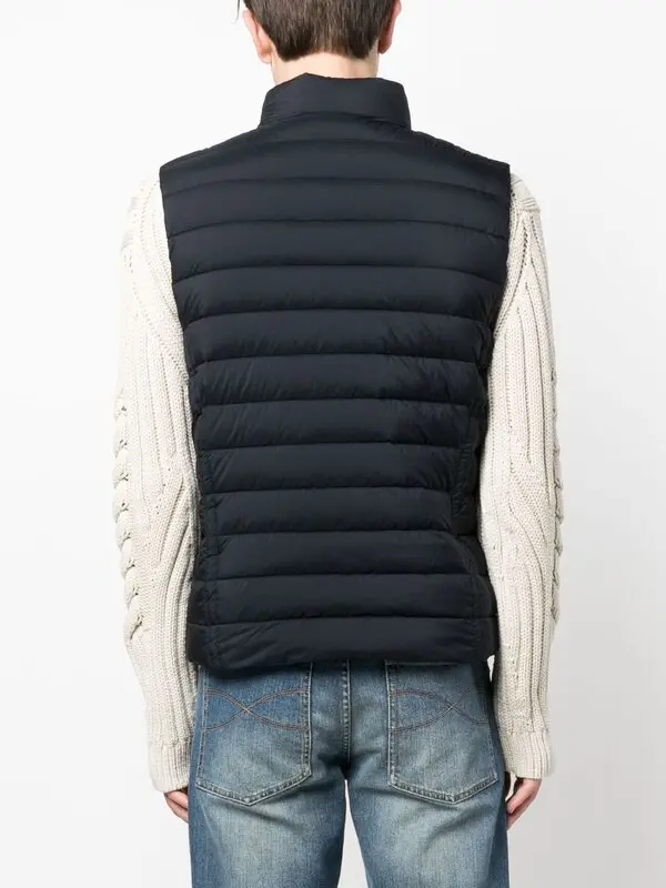 MOORER Quilted Zipped Gilet - Blue