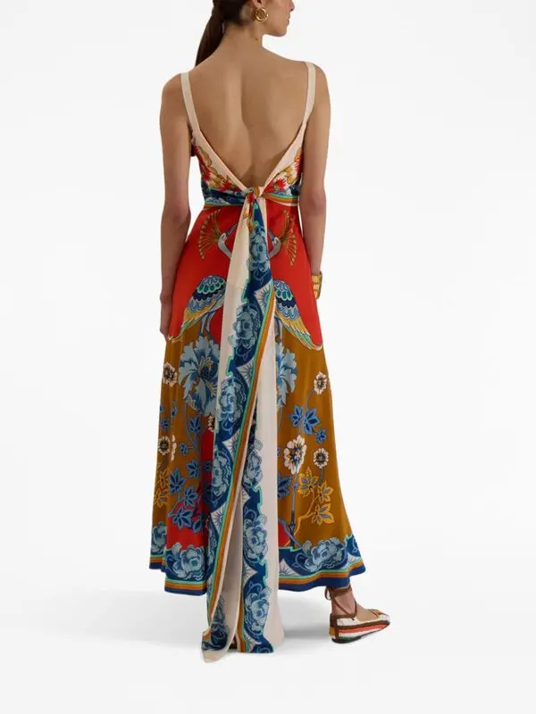 La DoubleJ Printed Silk Wrap Dress