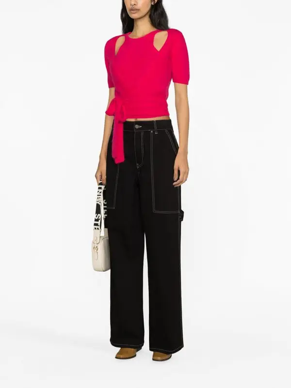 Stella McCartney Contrasting Stitching Wide-leg Jeans
