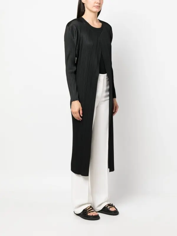 Issey Miyake Monthly Colors Plissé Single-breasted Coat - Black