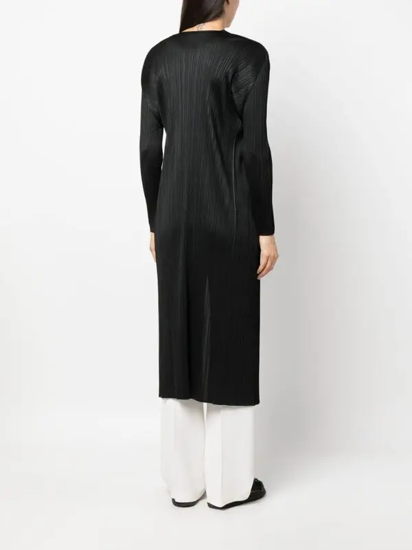 Issey Miyake Monthly Colors Plissé Single-breasted Coat - Black