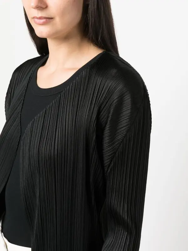 Issey Miyake Monthly Colors Plissé Single-breasted Coat - Black