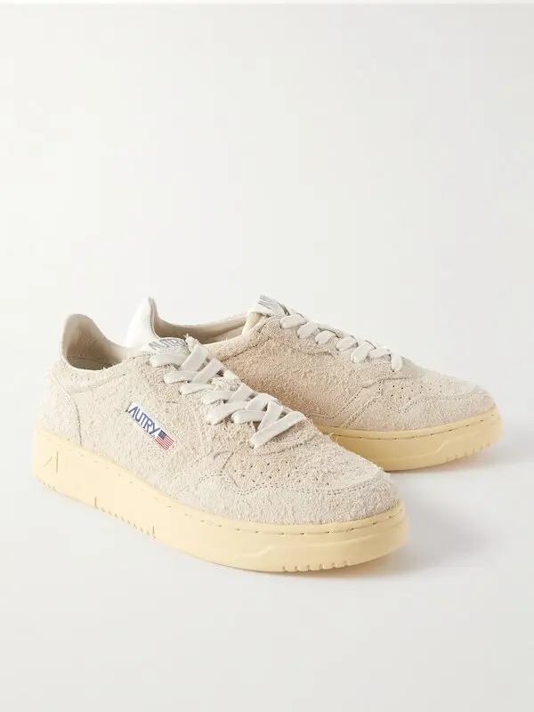 AUTRY Medalist Leather-trimmed Textured-suede Sneakers