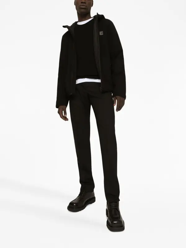 Dolce & Gabbana Logo-plaque Hooded Jacket - Black