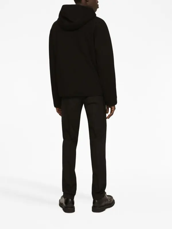 Dolce & Gabbana Logo-plaque Hooded Jacket - Black