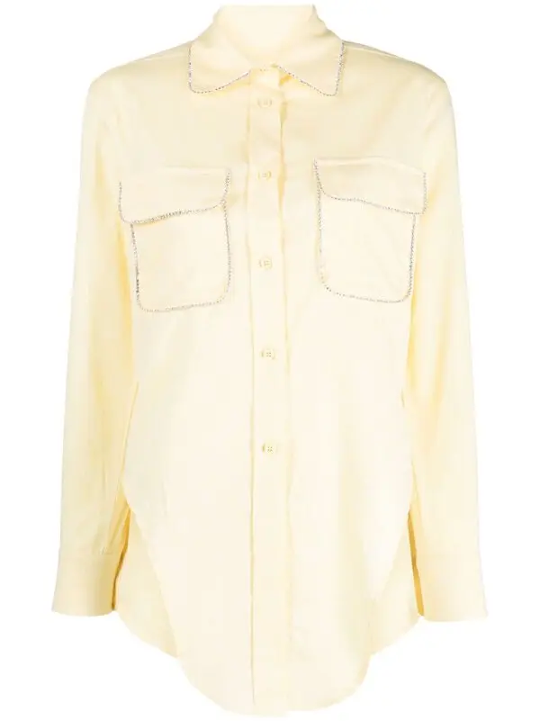 FORTE DEI MARMI COUTURE Crystal-embellished Cotton-linen Shirt