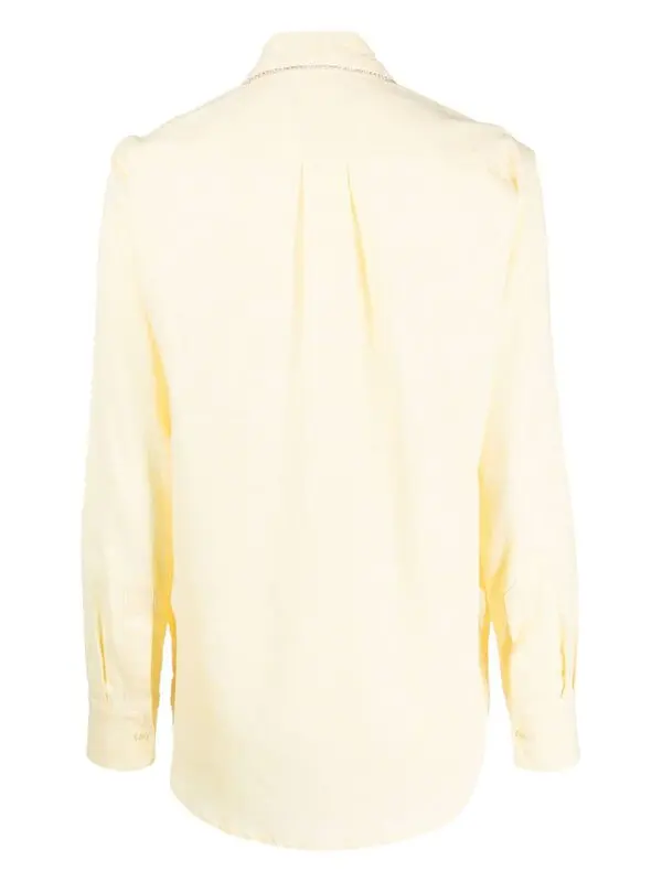 FORTE DEI MARMI COUTURE Crystal-embellished Cotton-linen Shirt
