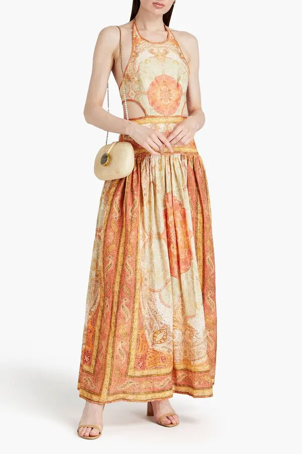 zimmermann orange paisley dress Zimmermann - Rust Wylie Tunic Midi Dress