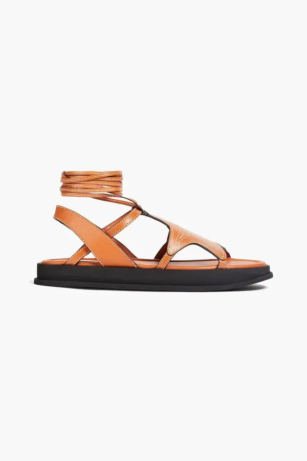 Zimmermann Topstitched Leather Sandals