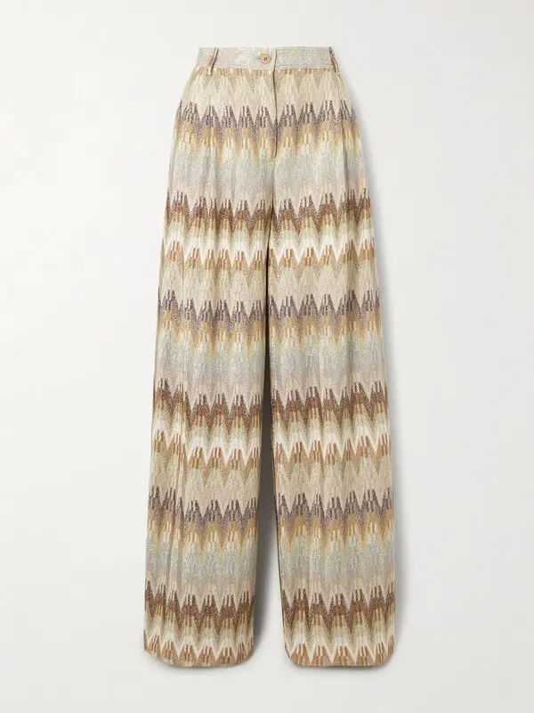 Missoni Metallic Crochet-knit Straight-leg Pants - Multi