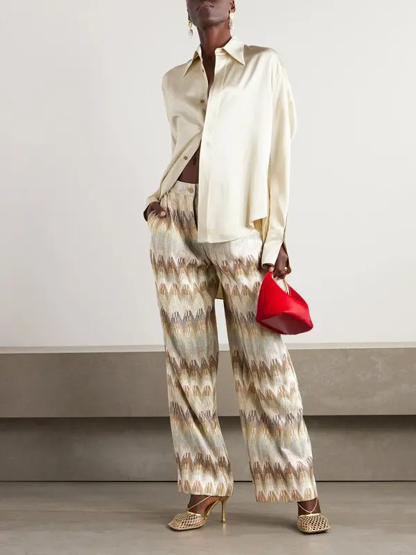 Missoni Metallic Crochet-knit Straight-leg Pants - Multi
