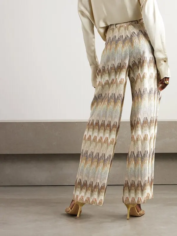 Missoni Metallic Crochet-knit Straight-leg Pants - Multi