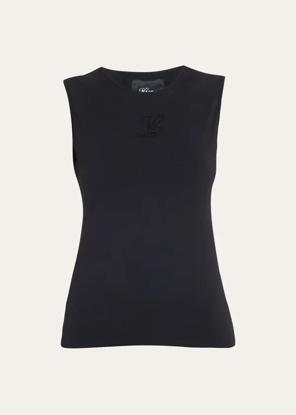 LUAR Rhinestone Logo-embellished Tank