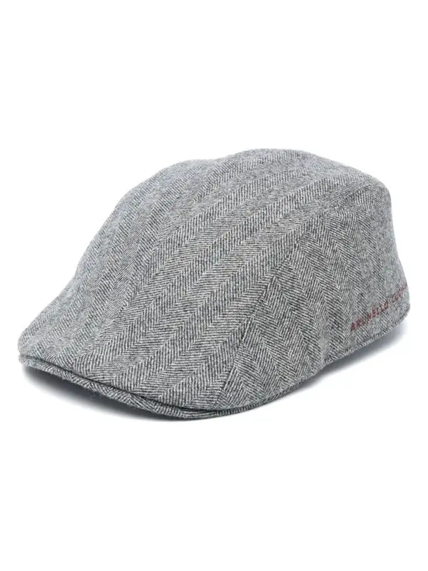 Brunello Cucinelli Virgin Wool Flat Cap - Grey