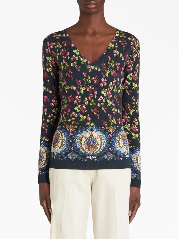 Etro Floral-print Knitted Top